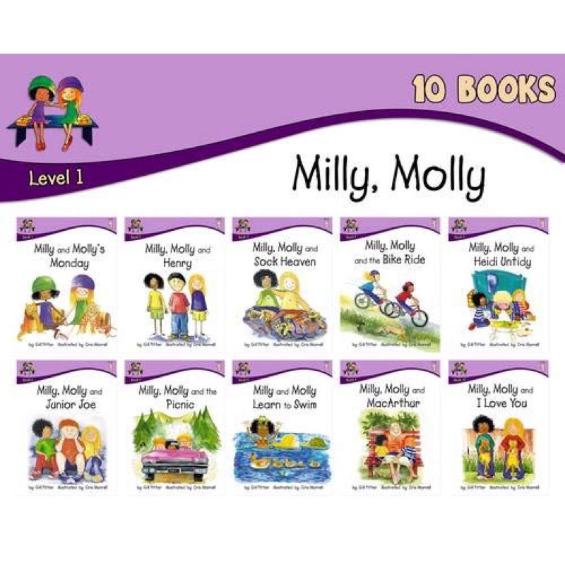 Milly Molly: Level 1 - 10 Books Collection | Shopee Malaysia