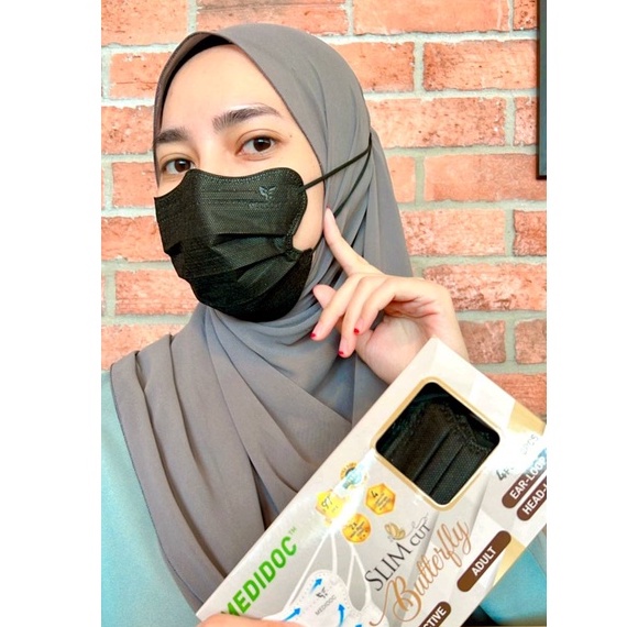 MEDIDOC NEW SLIM-CUT BUTTERFLY MASK 4 PLY [ EARLOOP & HEADLOOP ...