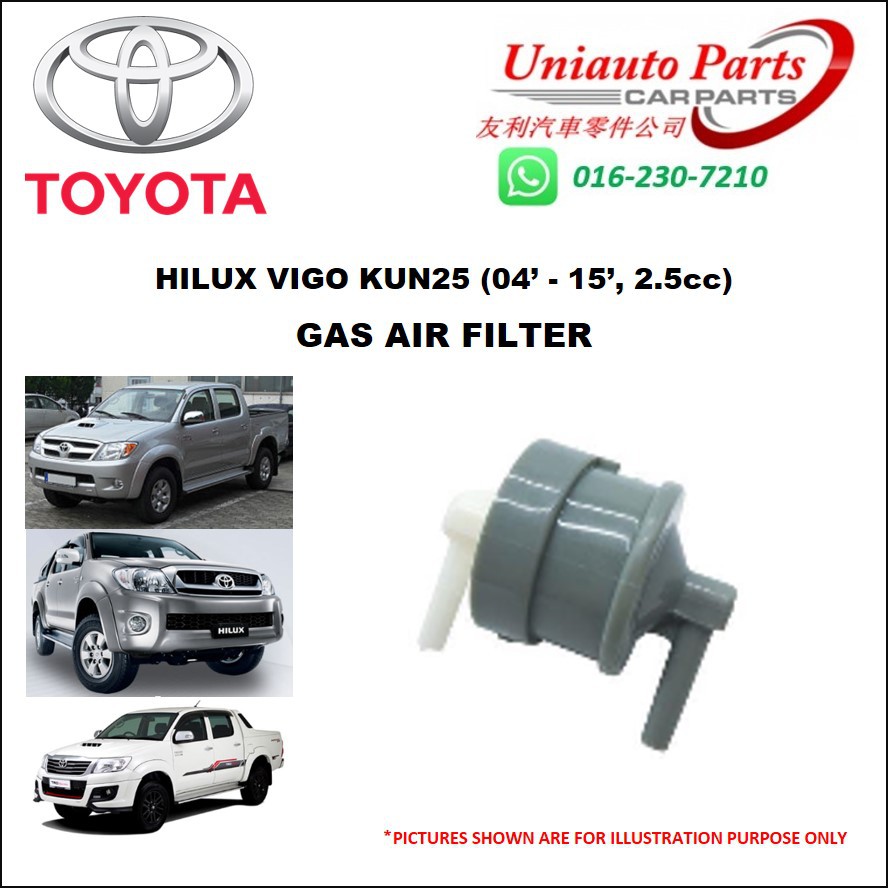TOYOTA HILUX VIGO KUN25 (04' - 15', 2.5cc) GAS AIR FILTER | Shopee Malaysia