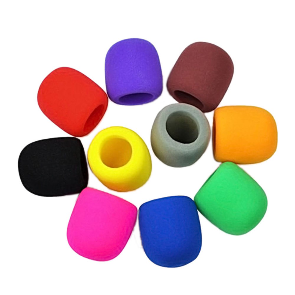 10 PC Colorful Handheld Stage Microphone Windscreen Foam Mic Cover ...