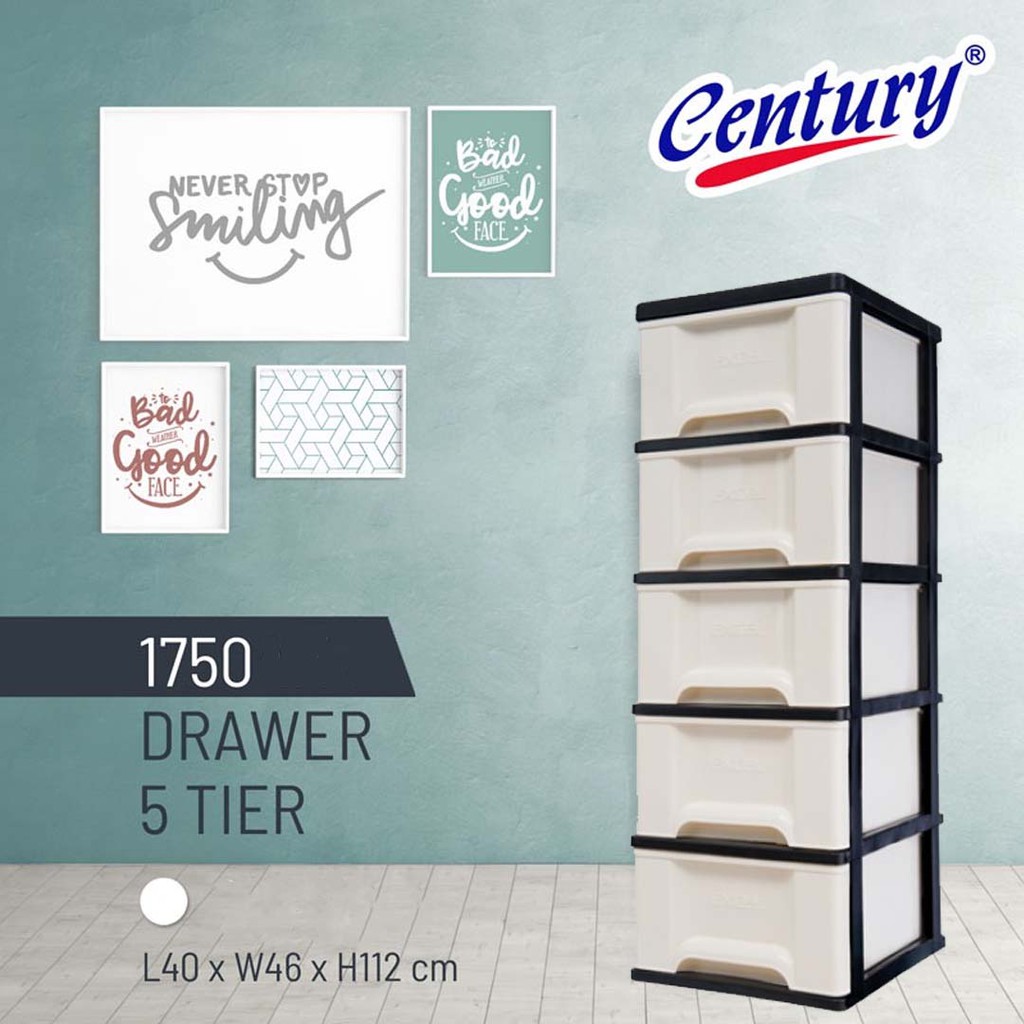 Century 1750 Drawer 5 Tier (Semi Transparent or Transparent) | Shopee ...