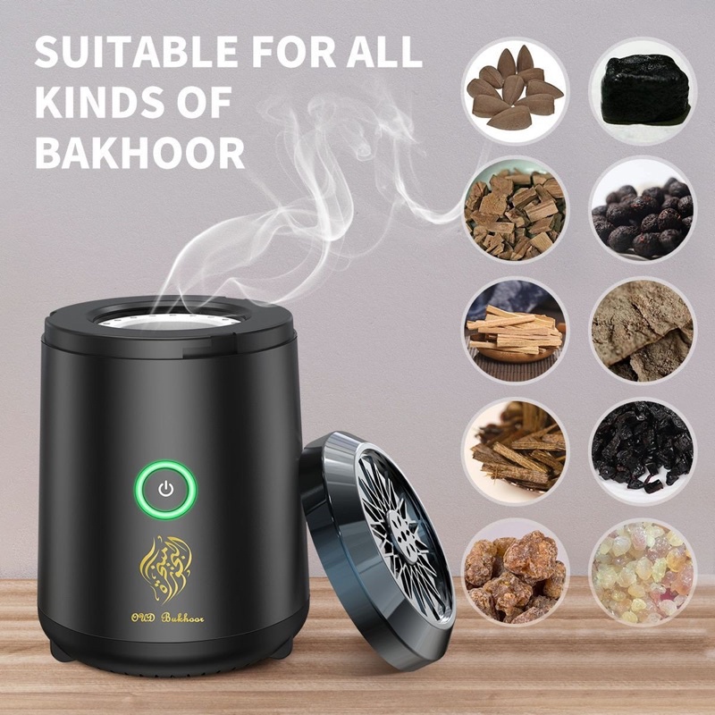 Portable Burner Bakhoor Rechargeable USB Aroma Diffuser Electric Arabic ...