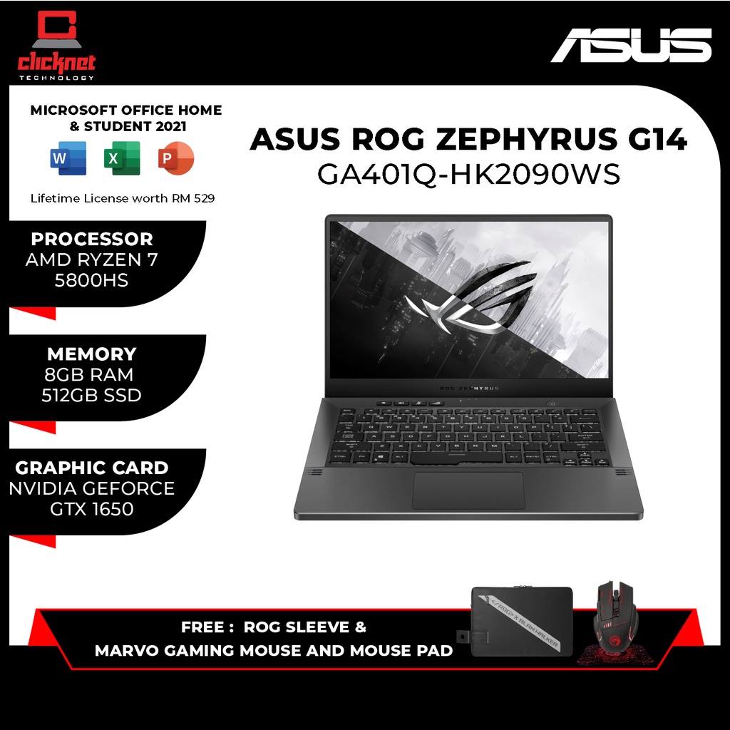 ASUS ROG ZEPHYRUS G14 AW GA401Q-HK2090WS / ECK2081TS | Shopee Malaysia