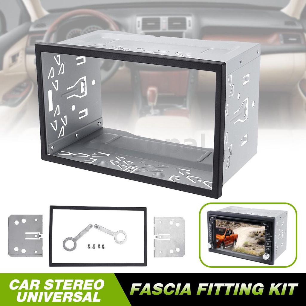 Car Universal Stereo DVD Radio Fascia Dash Panel Mount Trim Metal Frame ...
