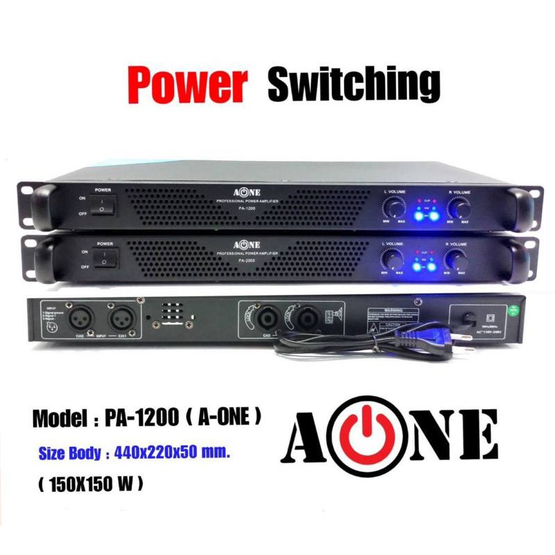 A-ONE 300 Watt Power Amplifier Model PA-1200 Max Powet: 150W * 2 At 8 ...