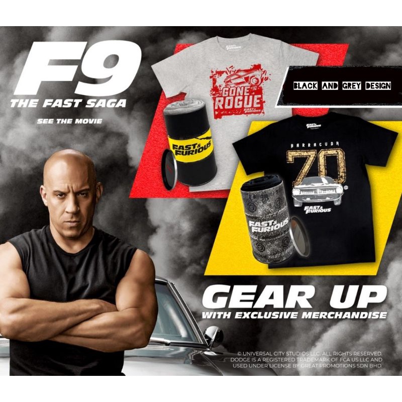 GSC OFFICIAL MERCHANDISE - FAST AND FURIOUS 9 T-SHIRT WITH METAL COIN ...
