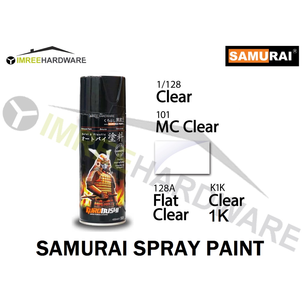 SAMURAI Clear Spray Paint Flat Clear, Clear, MC Clear, Clear 1K 300ML ...