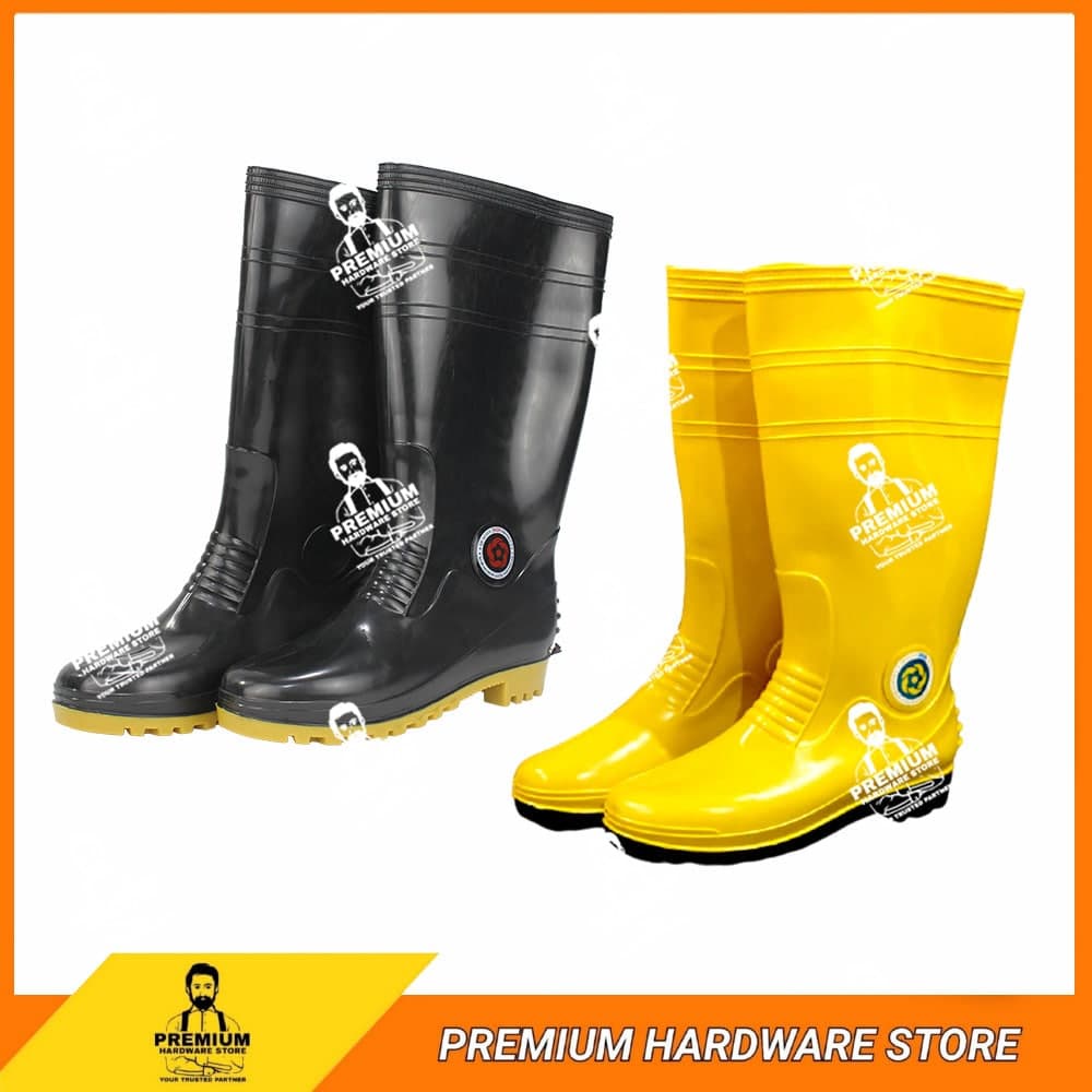 KORAKOH SAFETY RUBBER BOOT #7000 (Yellow & Black) Rain Boot Rubber Shoe ...