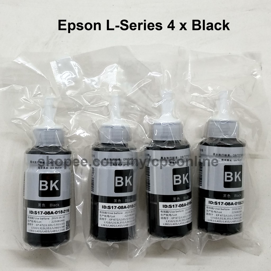 Ready stock! EP refill ink Compatible L-Series Refill Ink 4 x Black 1 ...