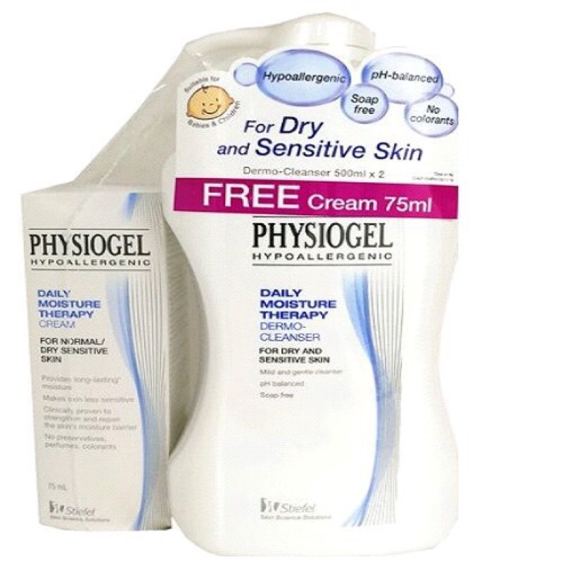 Physiogel Cleanser 2x500mL Free DMT Cream 75ml | Shopee Malaysia