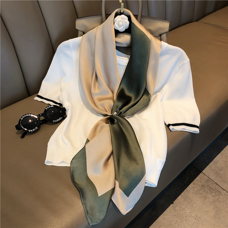 LISA Fashion Scarf 90x90cm Silk Feel Scarf Lady Square Scarf Women's ...
