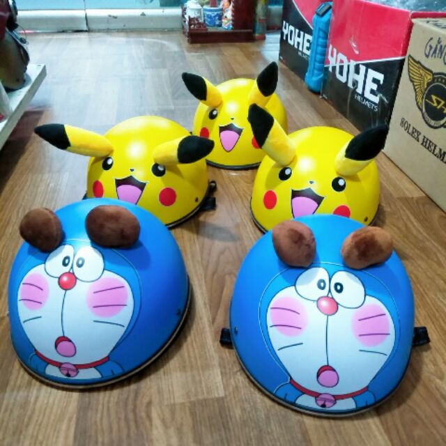 Doremon and pikachu helmet | Shopee Malaysia