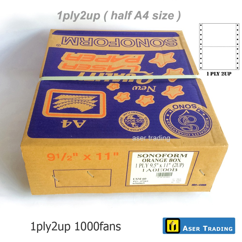SONOFORM COMPUTER FORM - 1PLY 2UP (1000FANS) | Shopee Malaysia
