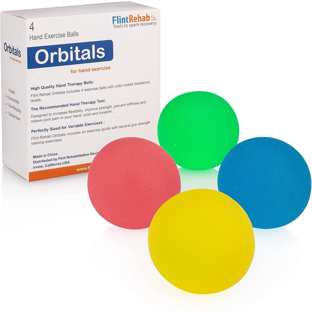 Flint Rehab Orbitals - Hand Exercise Balls - Workout Set of 4 for ...