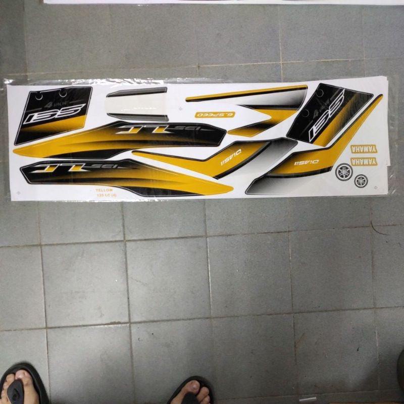 stiker body sticker stripe cover set yamaha lc135 lc 135 lc135 v1 (4) demak evo z COVERSET ...