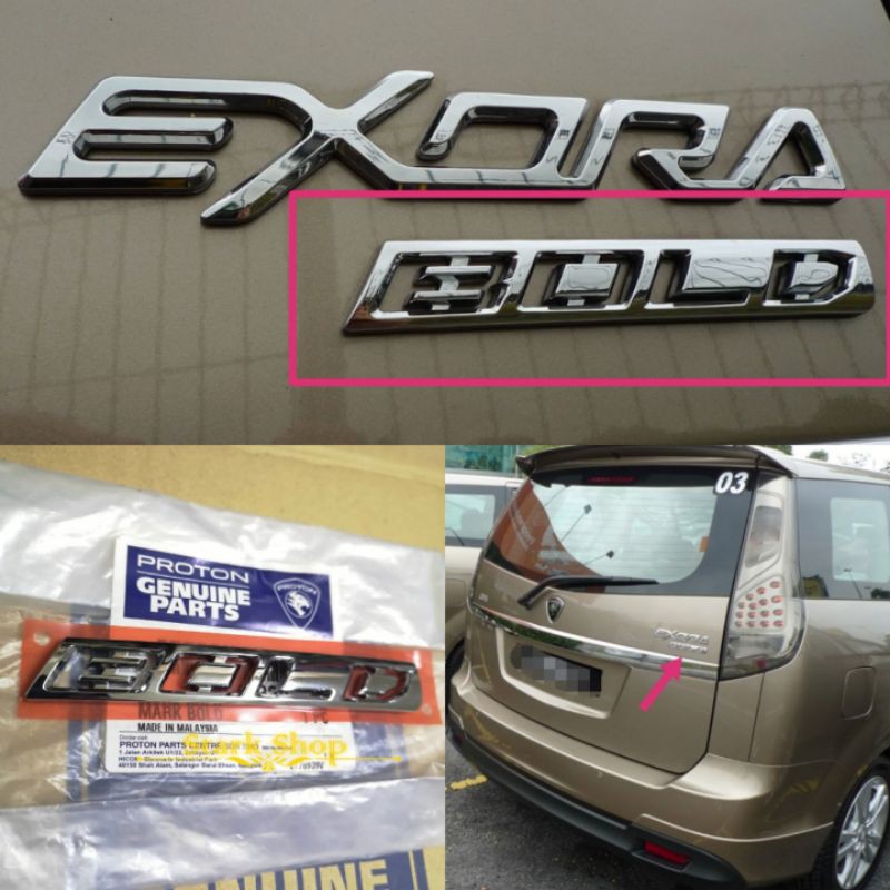 ORIGINAL PROTON EXORA BOLD REAR BONNET EMBLEM BOLD LOGO MARK " BOLD ...