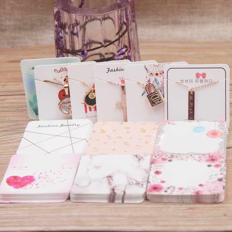 50pcs Paper card Jewelry Display Necklace Cards 5x5cm Diy christmas ...