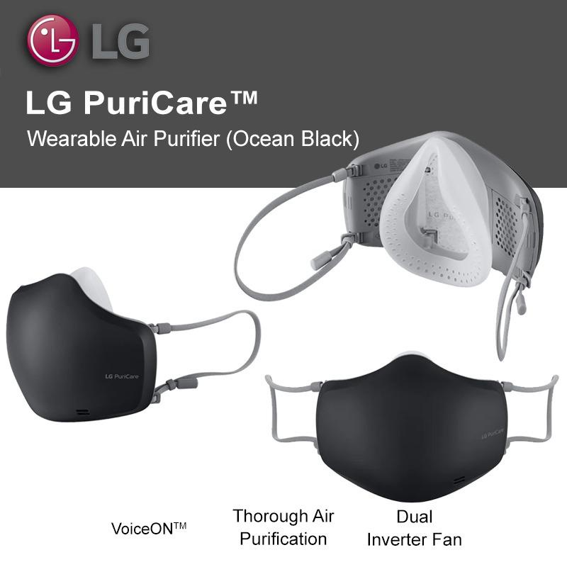 LG PURICARE WAERABLE AIR PURIFIER MASK 2 ND GENERATION AP551BFA (BLACK ...