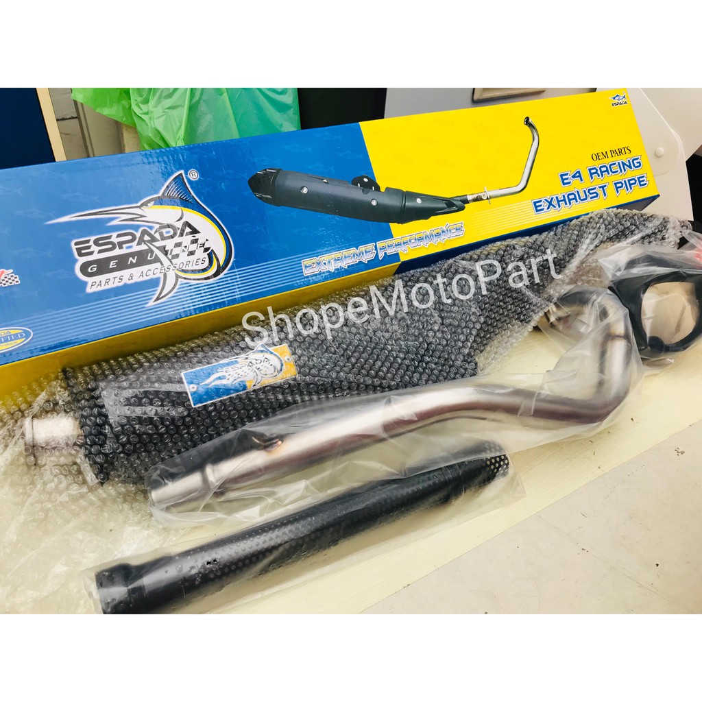 ESPADA EXHAUST E4 RACING 28MM 32MM Y15ZR Y15Z Y15 LC150 EXCITER YYPANG ARATA PAIP PIPE | Shopee ...