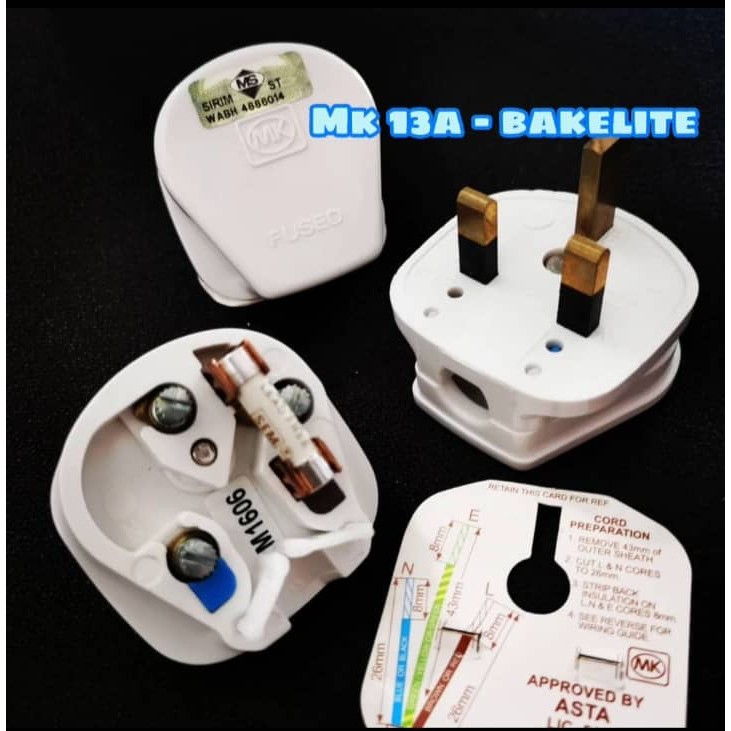 UMS 13A 15A 3 Pin Plug Top Socket Nylon Plug heavy duty Top Suis ...