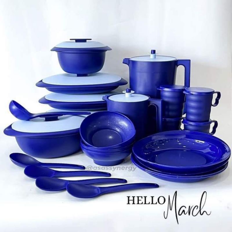 TUPPERWARE SET FULL ROYALE BLUE(24pcs) | Shopee Malaysia