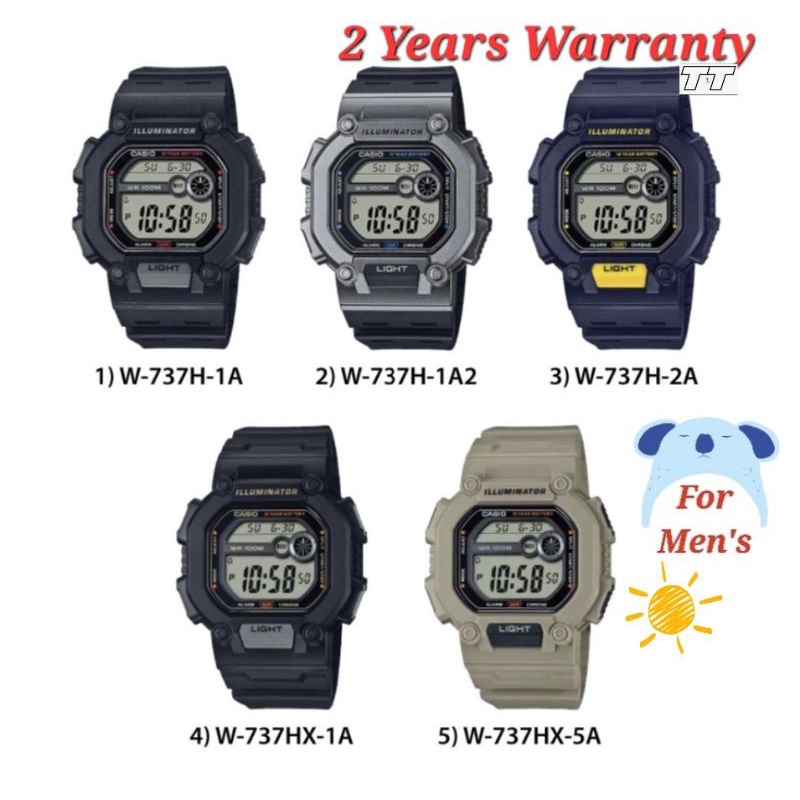[2years Warranty] Casio Men Watches W 737h Sports Watches W 737hx 1a W