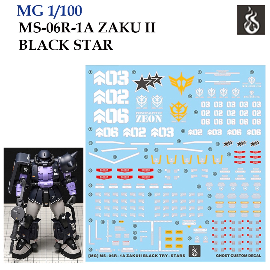[COPY GHOST] MG62 MG 1/100 MS-06R-1A ZAKU II BLACK STAR GUNDAM [White ...