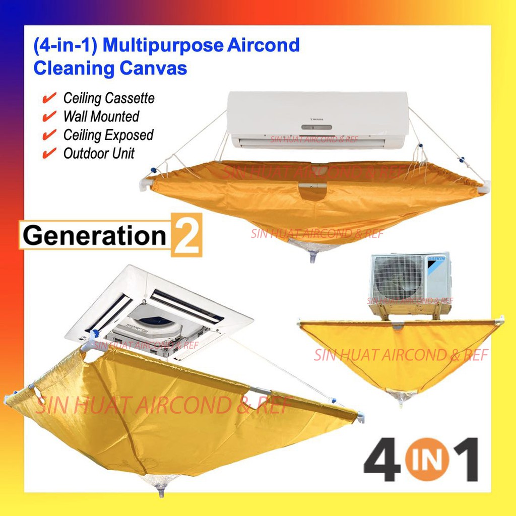 (Second Gen) Multipurpose Aircond Cleaning Bag Ceiling Cassette Canvas ...