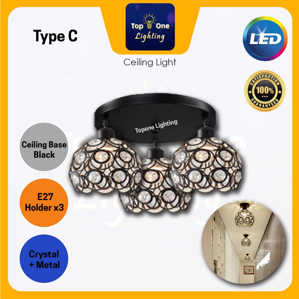 Modern Crystal Chandelier Ceiling Lamp Ceiling Light Pendant Lamp Lampu ...