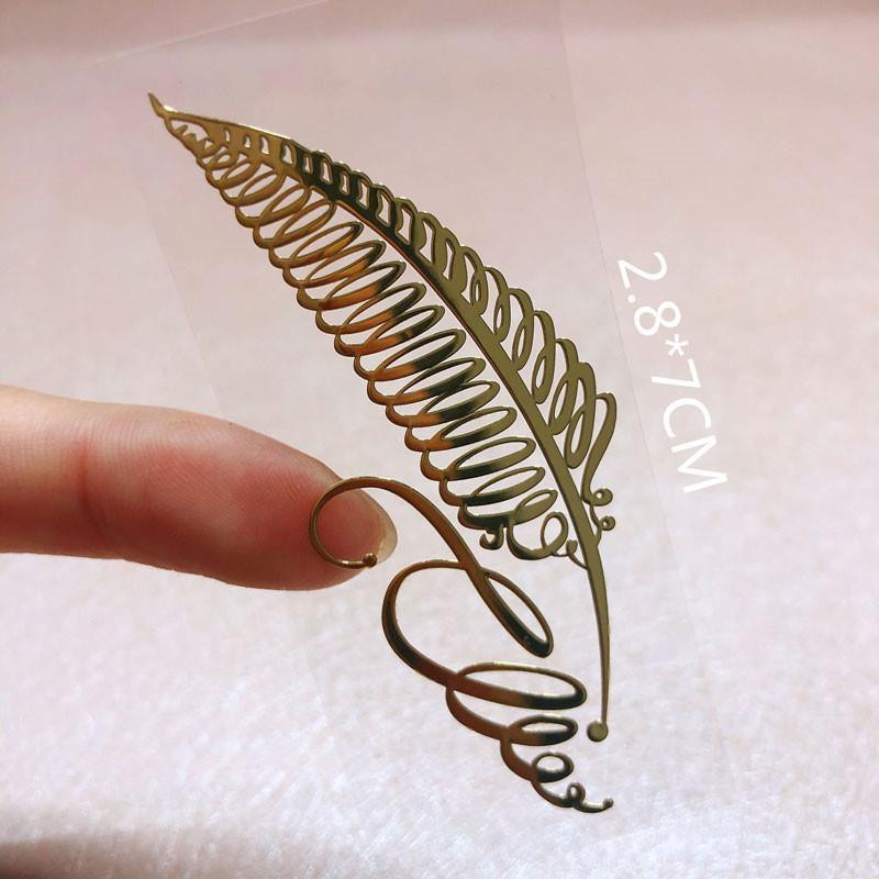 Gold Metal 3D Embossed Sticker Diary Book Sticker Handphone DIY Epoxy ...