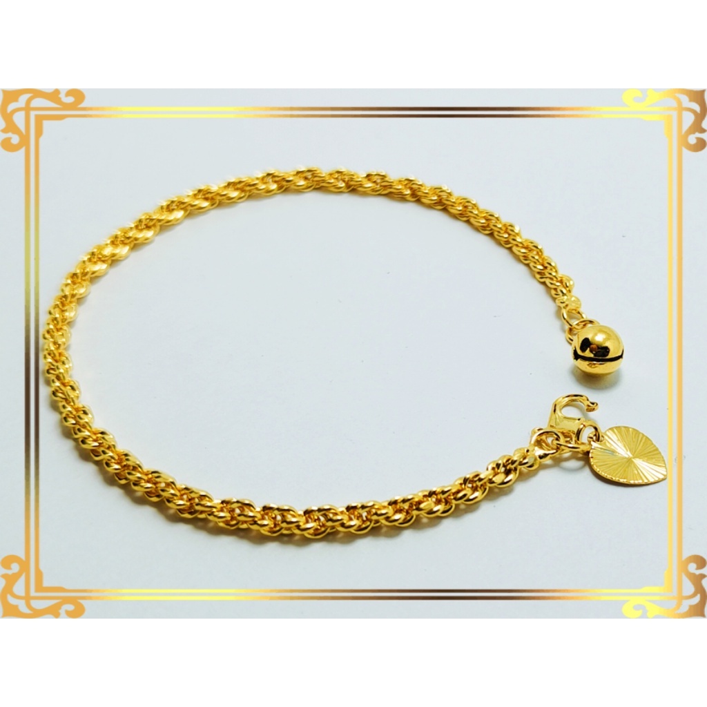 rantai Tangan 2.5mm Emas Bangkok Bracelet Gold Plated | Shopee Malaysia