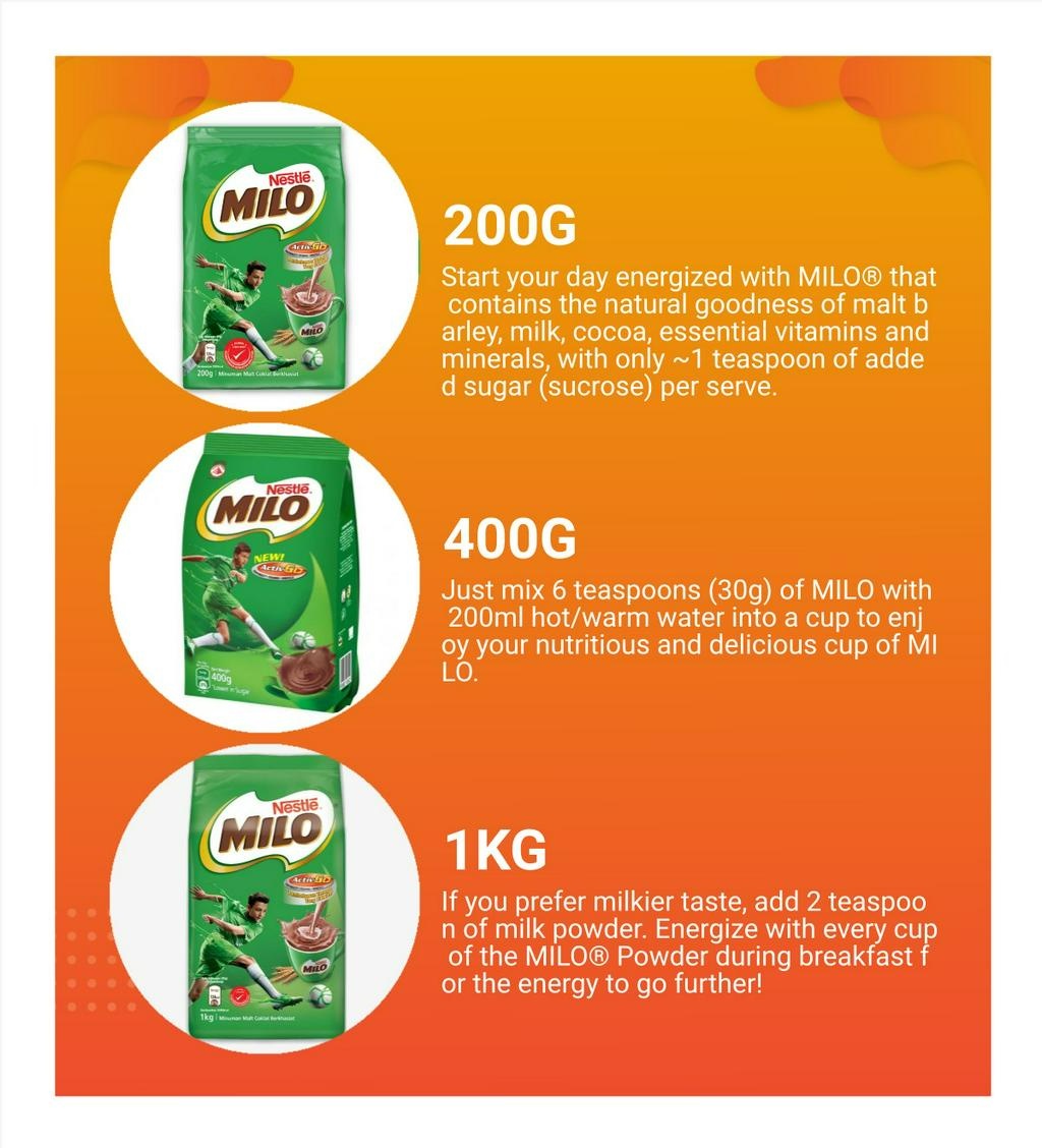 Nestle MILO Activ-Go Chocolate Malt Powder (200g/ 400g/ 900g) Instant Choco Drink | Shopee Malaysia