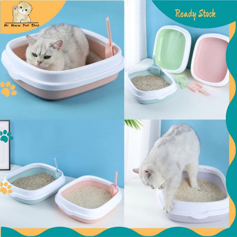 European Style Cat Litter Box Tray Bekas Pasir Kucing cat toilet Tempat ...