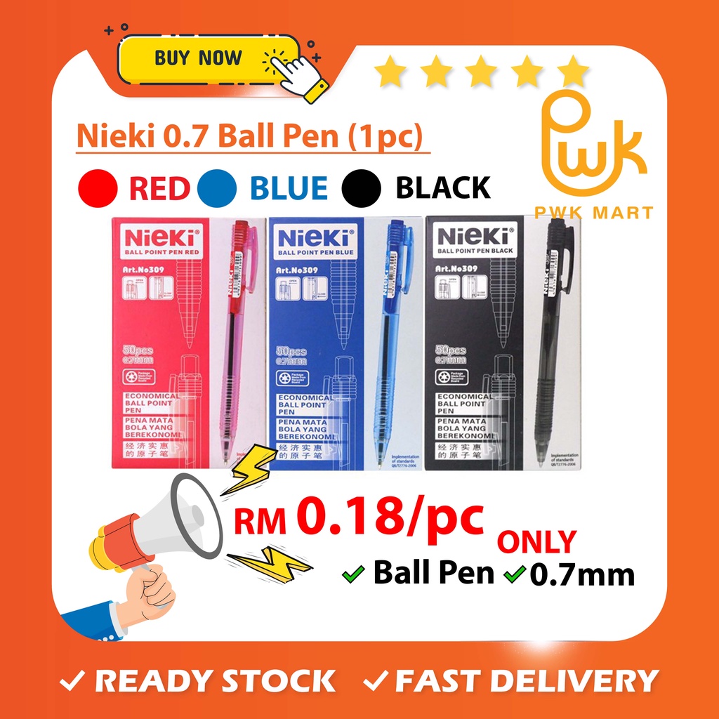 🔥CLEARANCE🔥 NIEKI 309 Ball Pen 10pcs | 0.7mm Smooth Ink | Cheap ...
