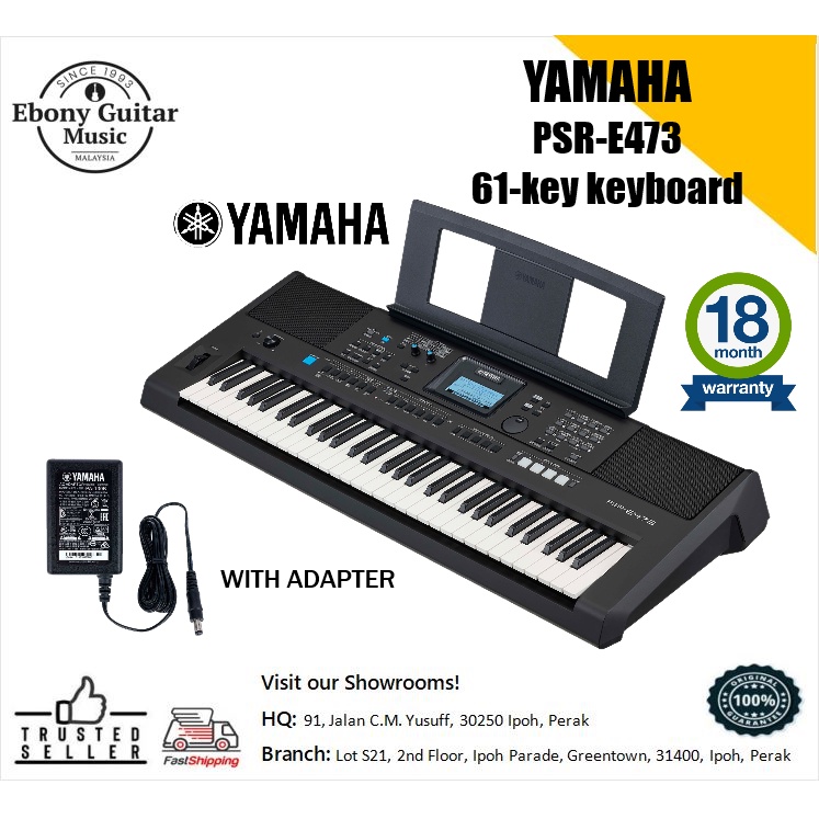 Yamaha Keyboards PSR-E473 61-Keys Portable Beginner Keyboard | Shopee Malaysia