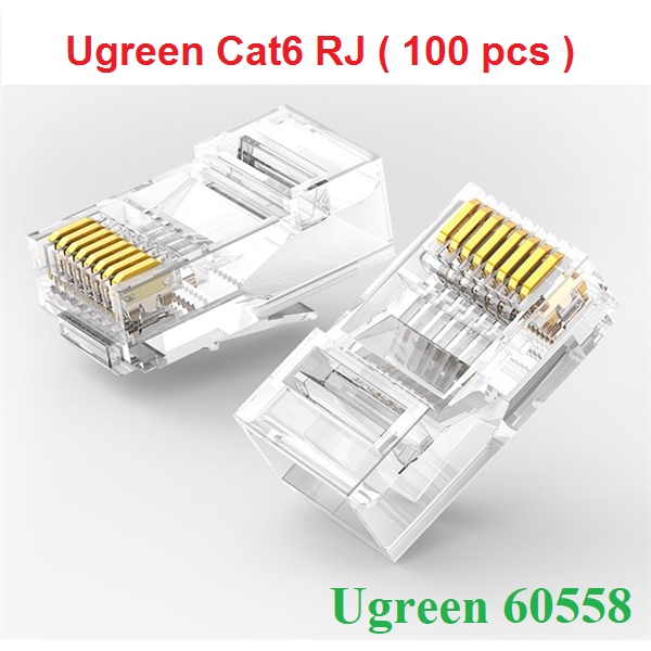 UGREEN Cat6 RJ45 Connector 100PCS – Ugreen 60558 Cat6 RJ45 Connector ...