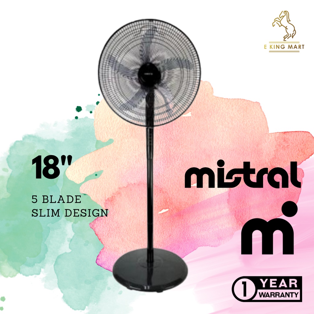 MISTRAL / MECK Stand Fan 5 Blade 18" MSF-182 Kipas Berdiri Tinggi Angin ...