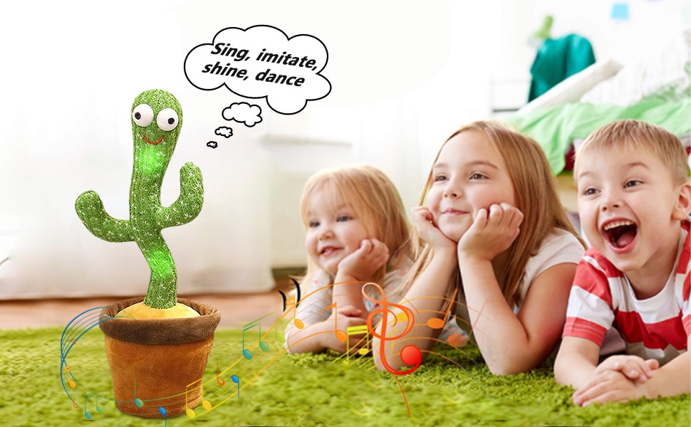 Dancing Cactus Soft Toy 120 Song Speaker Talking Voice Repeat Plush ...