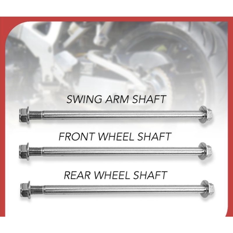 3pc Shaft Tayar Depan Belakang swing Arm shaft batang Sap Skali nut ...