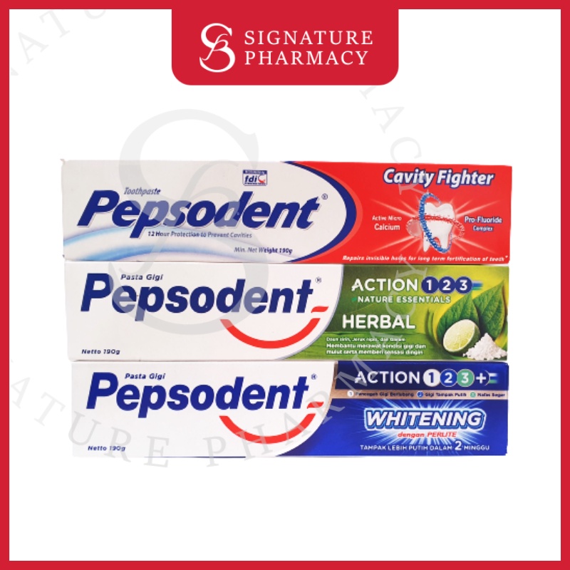 PEPSODENT TOOTHPASTE 190G - CAVITY FIGHTER/ HERBAL/ WHITENING | Shopee ...