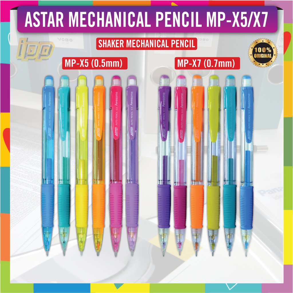 Astar MP-X5 / X7 (0.5mm / 0.7mm) Shaker Mechanical Pencil / Pencil ...