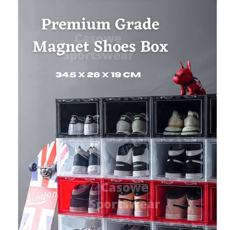 High Grade Front Drop Stackable Hard Case Magnet Shoes Sneakers Cabinet ...