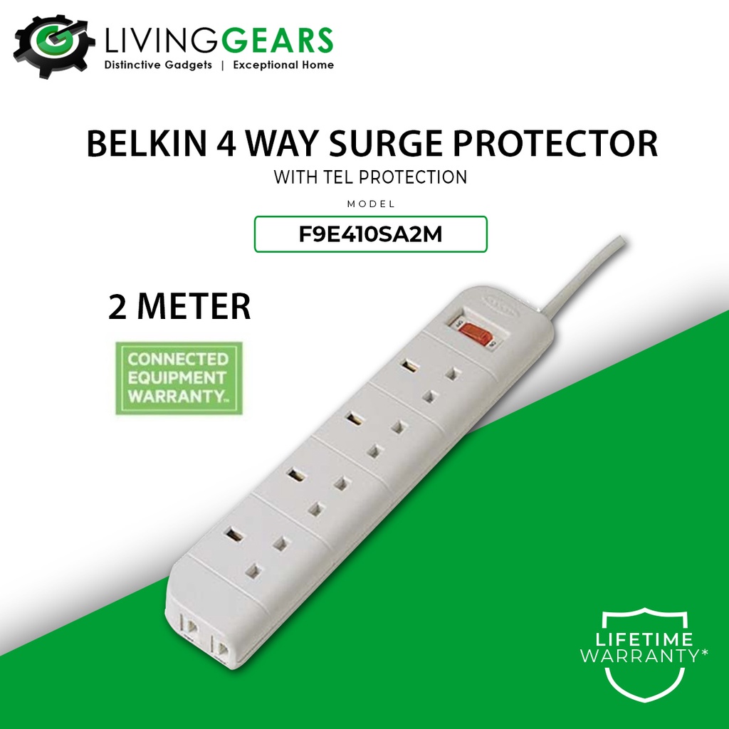 Belkin Surge Protector (3m/2m) F9E400SA3M/F9E600SA3M/F9E410SA2M | Shopee Malaysia