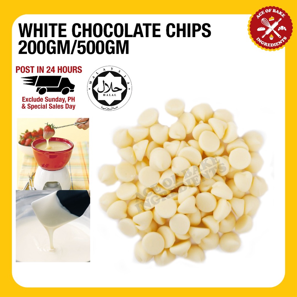 White Chocolate Chip / coklat putih halal | Shopee Malaysia