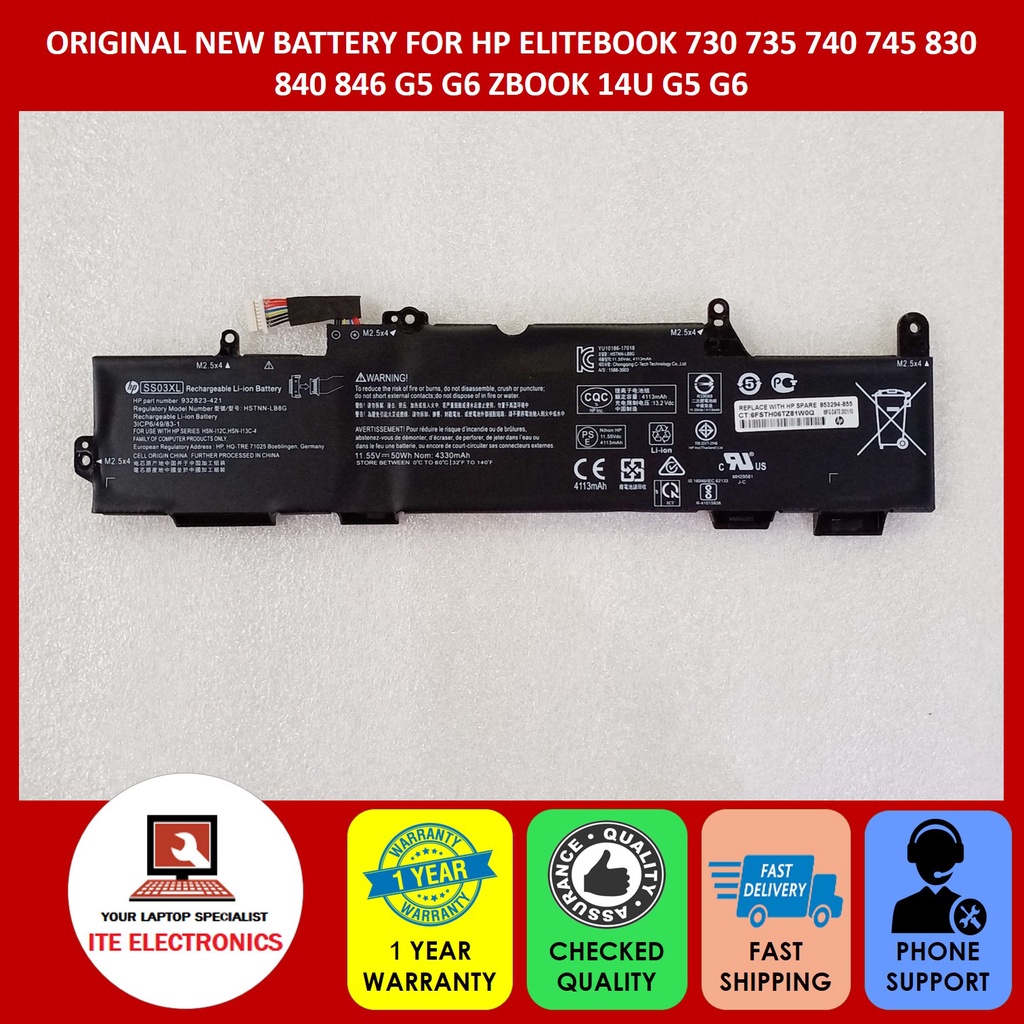 ORIGINAL NEW SS03XL HP ELITEBOOK 730 735 740 745 830 840 846 G5 G6 ...