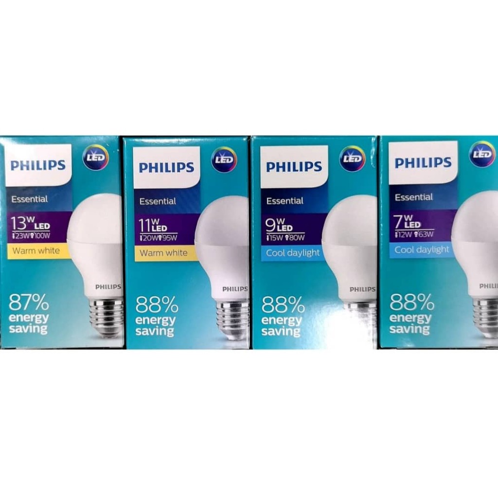 PHILIPS 9W/11W/13W E27 ESSENTIAL GEN2 LED BULB/LED PHILIPS ESS E27 6500K/3000K | Shopee Malaysia