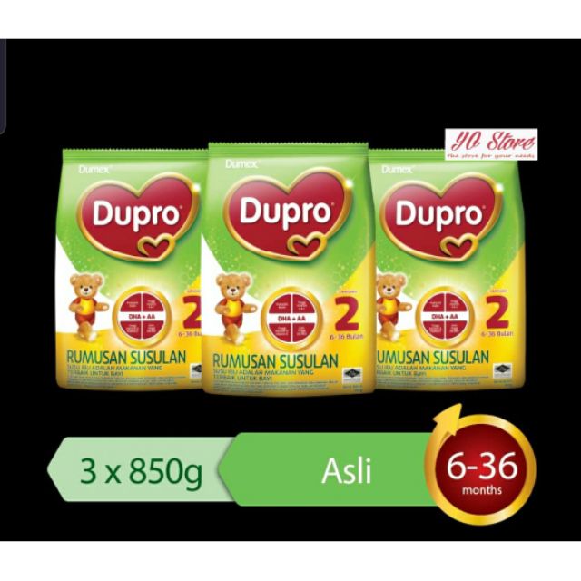 Dumex Dupro 2 (6-36 month) (3 x 850g) | Shopee Malaysia