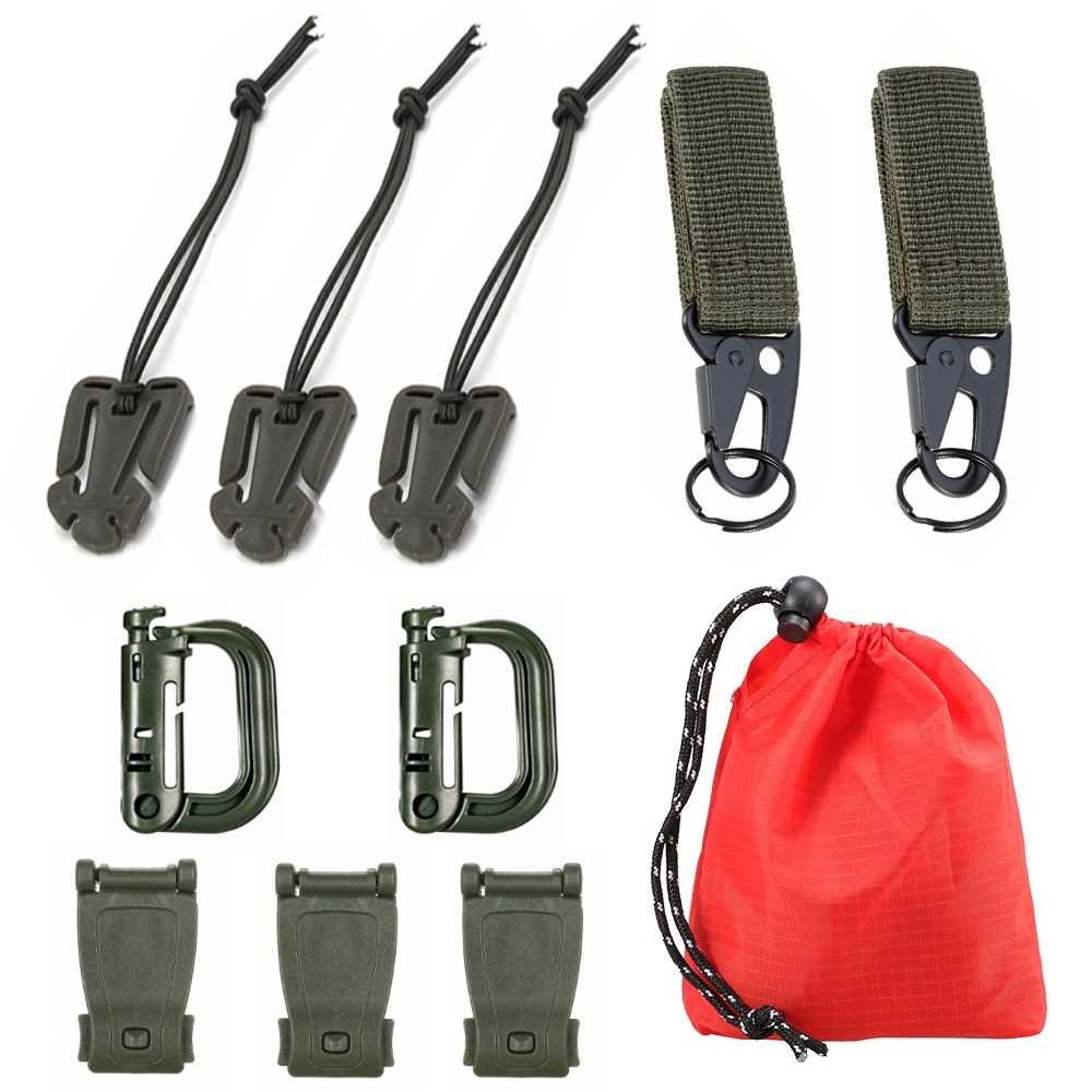 11 Attachment Kit for Tactical Molle Bag Backpack Vest Belt D-Rings Web ...