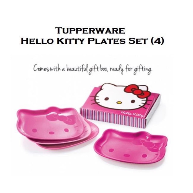 Hello Kitty Tupperware Plates Set | Shopee Malaysia