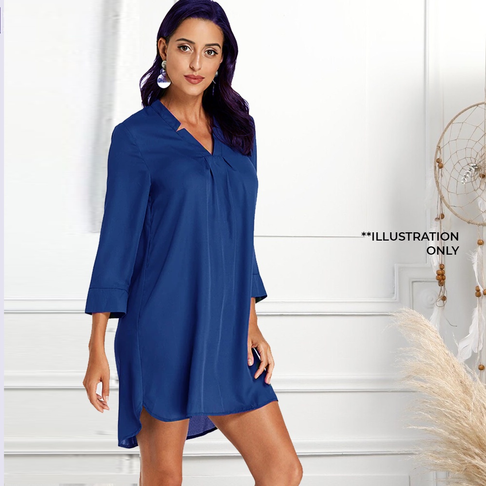 Chiffon Blue Dress (M) | Shopee Malaysia